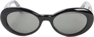 Pucci Sonnenbrille mit ovalem Gestell - Schwarz
