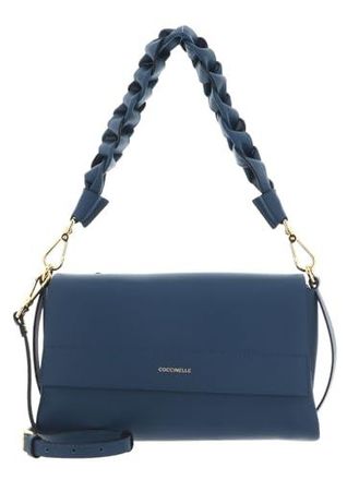 Coccinelle Cuir sac &agrave; &eacute;paule bandouli&egrave;re Boheme Grana Double Shoulder Bag Deep Blue/Sandshell bleu