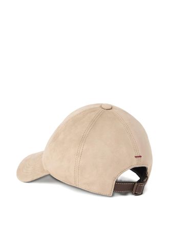 Brunello Cucinelli Mens Embroidered Suede Baseball Cap Aw25 M