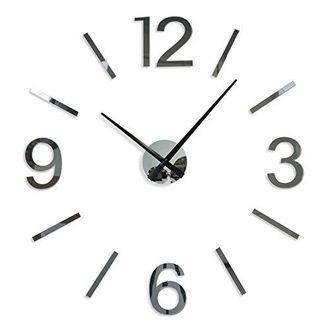 FlexiStyle Moderne gro&szlig;e Wanduhr DIY Admirable 4 XXL, Acryl Spiegel, 100-130cm, Wohnzimmer, Schlafzimmer, hergestellt in der EU, leise