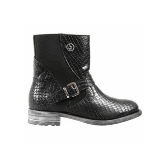 Emporio Armani Stiefeletten aus Leder mit Krokodilpr&auml;gung - - Shoes - Damen - Schwarzk - 39 EU