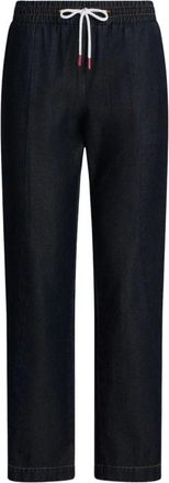 Kiton Femme, Pantalons, Bleu, Taille: 40 FR Pantalon Souple en Coton et Lin