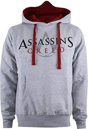 Assassin's Creed Iconic Collection Assassins Creed Sweat à Capuche avec Logo, Gris Clair, S