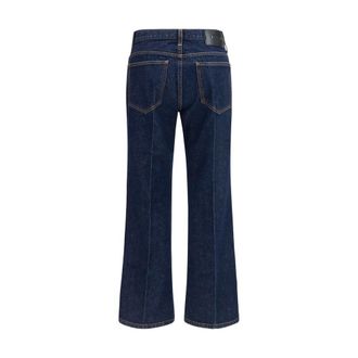 Khaite Womens Blue Cotton Flared Jeans Clothing