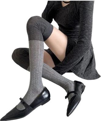 Generic Chaussettes longues en coton pour femme, a, Taille Unique