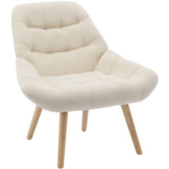 Vente-Unique Vente-unique - Fauteuil en tissu beige luosto