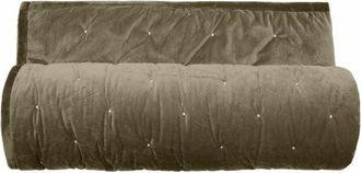 Vent du Sud Vent Du Sud - Couvre lit velours matelassé surpiqué Gipsy toutes dimensions Gipsy Olive - 220 x 240 cm pour lit 2 places