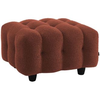 Sweeek Sweeek - Pouf, module pour canap&eacute;, repose-pieds pour canap&eacute; 3 places en bouclette textur&eacute;e terracotta l 69 x p 59 x h 48cm - Leon