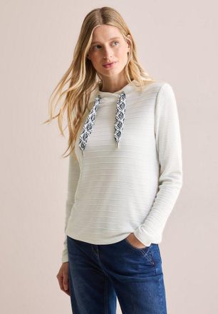 Cecil Langarmshirt mit Materialmix