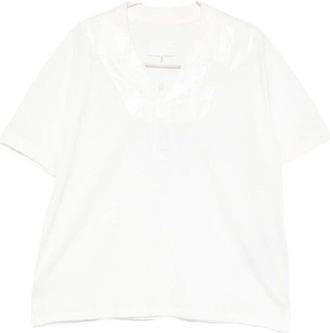 Maison Margiela Homme, Tops, Blanc, Taille: L T-shirt &agrave; col en V avec bande