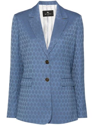 Etro blazer à motif en jacquard - Bleu