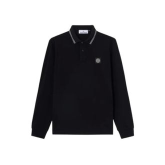Stone Island Homme, Tops, Noir, Taille: L Polo en coton piqu&eacute;
