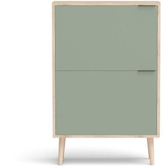 HERDASA Meuble à chaussures, modèle VICKY (527), en mélamine en couleur chêne clair et vert