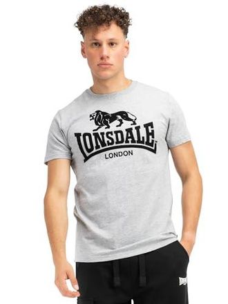 Lonsdale Tullig T-Shirt, Gris/Noir, L Hommes