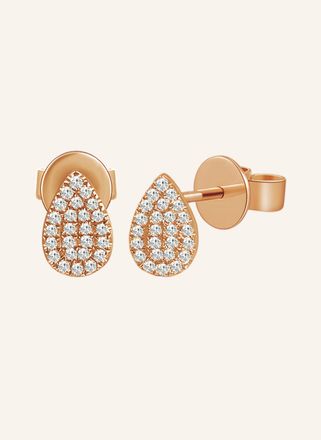 Leaf Ohrstecker Drops Aus 18 Karat Rosegold Mit Diamanten rosegold