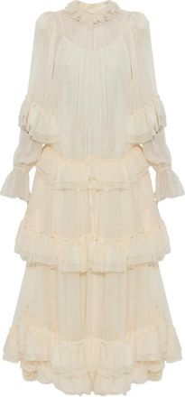 Chlo&eacute; Ruffled Tiered Midi Dress