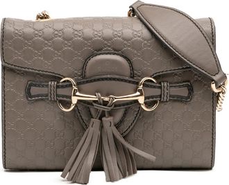 Gucci Hobo Bags - Mini Microguccissima Emily Crossbody - Gr. unisize - in Grau - f&uuml;r Damen