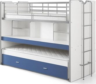 M&S Collection M&s - Lits superpos&eacute;s 3 couchages 90x200 cm blanc et bleu - assia
