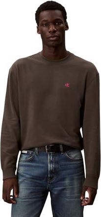 Calvin Klein Ls EU 350terry Monogram CN Swtsh Lv04rc296g Sweatshirts, Grey(Beluga), XL Homme