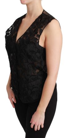 Dolce & Gabbana Floral Brocade Vest - Black