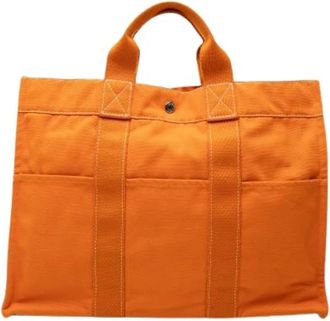 Herm&egrave;s Sac Fourre Tout MM Pre-owned - Femme - Pre-owned - Orange - Taille: ONE Size