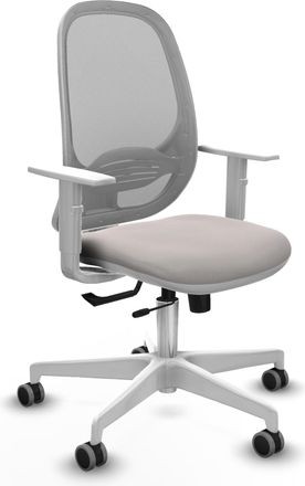 Piqueras y Crespo B&uuml;rostuhl mit Rollen von Cilanco mit wei&szlig;en Armlehnen, h&ouml;henverstellbare Lendenwirbelst&uuml;tze, ausgestattet mit Syncro/Traslack und Schneideschaum, Grau