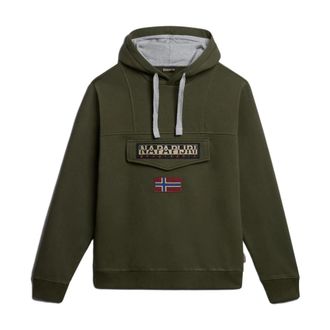 Napapijri Gr&uuml;ner Flaggen Hoodie Burgee Stil - - Sweatshirts & Hoodies - Herren - Gr&uuml;n - L