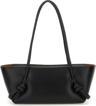 Hereu Womens Baguette Bag Fleca Black Leather Shoulder