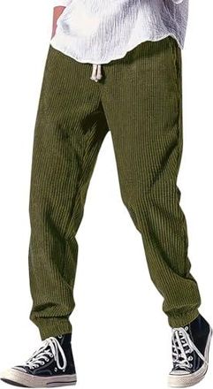 Generico Pantalon japonais en velours pour homme, pantalon Kirakuco pour homme, large dhiver avec poche Bodybuilding c&ocirc;tel&eacute; &eacute;l&eacute;gant avec cordon de serrage Jogg