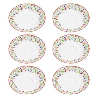 Ritzenhoff & Breker Flirt by R&B 42887 Doppio Shanti Espresso-Untere/Unterteller, mit Paisley-Muster, Ø 12 x 2 cm (6er Pack)