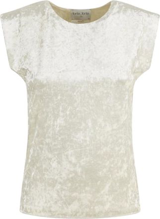 Forte_Forte Femme, Tops, Beige, Taille: 40 FR Haut sans manches en velours extensible iris&eacute; Forte Forte