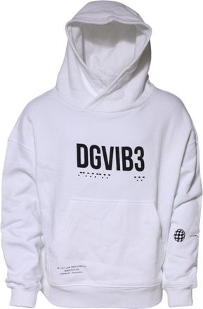 Dolce & Gabbana White Dg Vib3 Hooded Men Sweatshirt Sweater Cotton Clothing