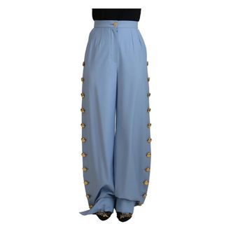 Dolce & Gabbana Elegante hellblaue Hose aus Wolle-Seide-Mix - - Trousers - Damen - Blau - S
