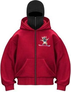 Generic Sweat à capuche surdimensionné à double capuche avec fermeture éclair pour femme - Sweat dhiver chaud à manches longues - Sweat à capuche unisexe avec