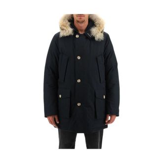 Woolrich Dunkelblaue Arctic Parka mit Abnehmbarem Pelz - - Jackets - Herren - Blau - L