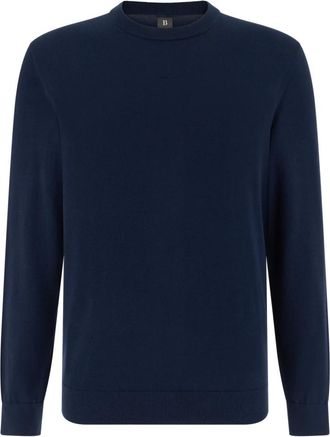 Boggi Milano Homme, Pulls, Bleu, Taille: XL Cotton Crew Neck