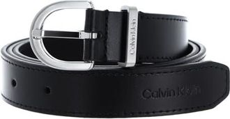 Calvin Klein Ceinture Femme Ck Must Metal Loop 2.5 cm Cuir, Noir (Ck Black), 70 cm