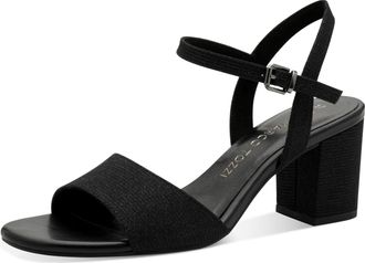 Marco Tozzi Damen Sandalen mit Absatz Blockabsatz, Schwarz (Black metallic), 41 EU