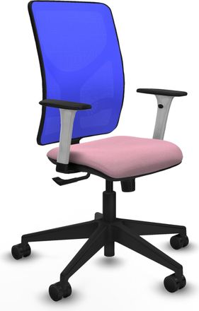 Piqueras y Crespo B&uuml;rostuhl aus Netzstoff, mit wei&szlig;en und schwarzen Armlehnen, h&ouml;henverstellbare Lendenwirbelst&uuml;tze, ausgestattet mit 3 Positionen und Schneideschaum, B