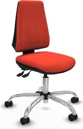 Piqueras y Crespo Elche Drehstuhl ohne Armlehnen, ausgestattet mit Asincro und Schneideschaum, mit Rollen von 65 mm, Nylon, Dunkelorange