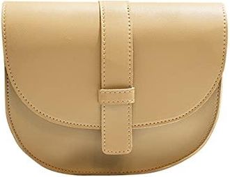 Generic Sac &agrave; bandouli&egrave;re tendance pour femme en cuir synth&eacute;tique au design uni &eacute;l&eacute;gant comme sac de t&eacute;l&eacute;phone portable pratique pour le quotidien, beige, Tai