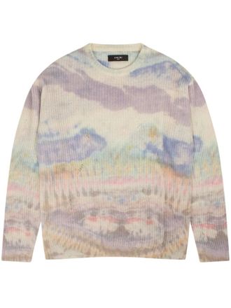Amiri pull en cachemire &agrave; motif tie-dye - Tons neutres
