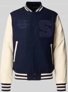 Superdry College-Jacke aus Woll-Mix mit Eingrifftaschen