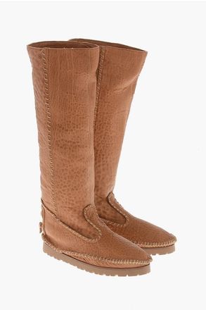 Dsquared2 Stiefel CAMPING Aus Leder Mit Vintage-Effekt Gr&ouml;&szlig;e 36