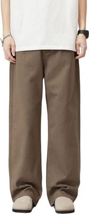 Generic Jean Homme Coupe d&eacute;contract&eacute;e Style ann&eacute;es 2000, Pantalon en Denim Ample &agrave; Jambes Larges, Coupe Ample Vintage, Style Streetwear, Couleur caf&eacute;, Taille 