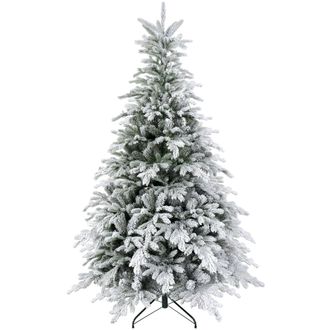 HOMCOM K&uuml;nstlicher Weihnachtsbaum 180 cm Tannenbaum k&uuml;nstlich mit Schnee, 1321 Spitzen Christbaum Weihnachtsdeko inkl. Metallst&auml;nder f&uuml;r drinnen