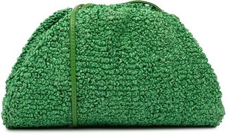 Bottega Veneta Hobo Bags - Boucle Raffia The Mini Pouch Crossbody - Gr. unisize - in Gr&uuml;n - f&uuml;r Damen