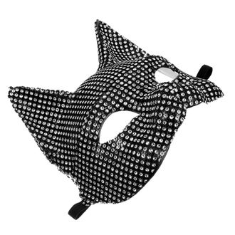 Lurrose Halbgesichts Halloween Strass Katzenmaske Damen Party Accessoire Cosplay Maske für Maskenball und Karneval