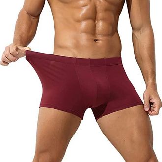 Generic Cale&ccedil;on pour homme, respirant, confortable, taille basse, sexy, respirant, sous-v&ecirc;tements uni, r&eacute;tro, sous-v&ecirc;tements pour homme, rouge, XXL taille cou