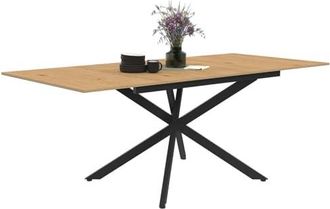 IDMarket Table &agrave; Manger Extensible Rectangle INES 6-10 Personnes Bois et Noir 160-200 cm